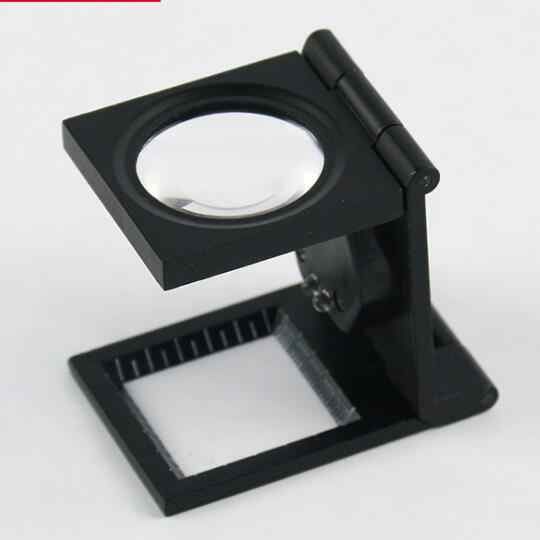 Black Metal Folding Magnifier Magnifying Glass Jewelry Loupe 10X With ...