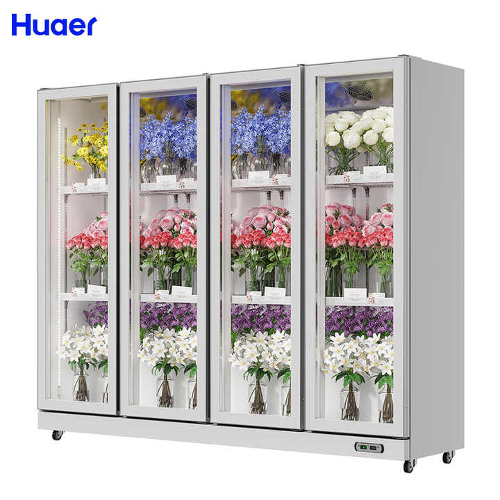 Elegant Floral Display Fridge - Single-Temperature Cooling