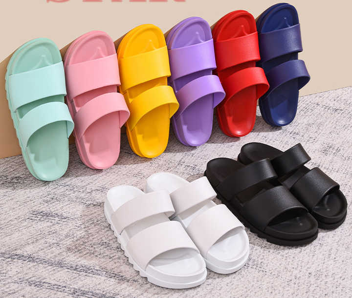 Thick Sole PVC Slide Slippers Double Straps Super Comfort and Durable ...