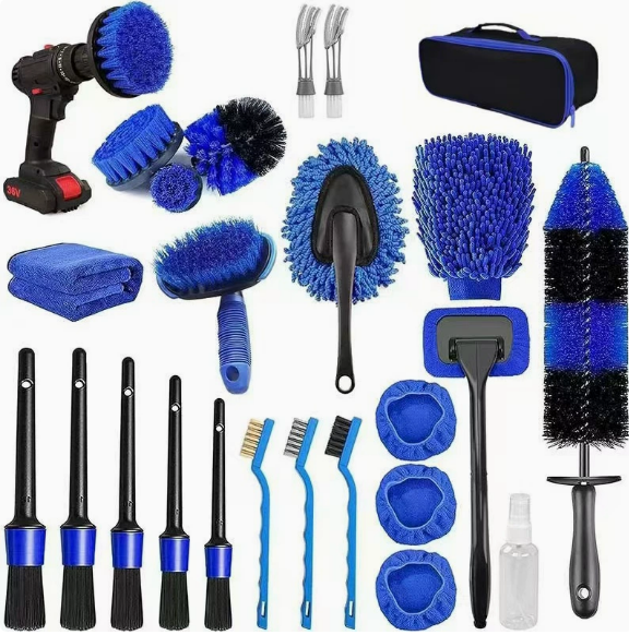 Car Detailing Brush Set with Plastic Brushes-Cleaning Tools for Car ...