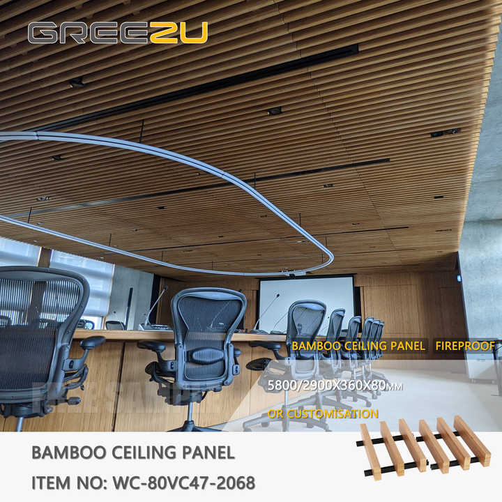 Fire Resistance Synthetic Bamboo Ceiling Systems Drap Ceiling ...