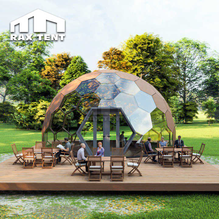 Modern Honeycomb Shape Geodesic Glass Dome House