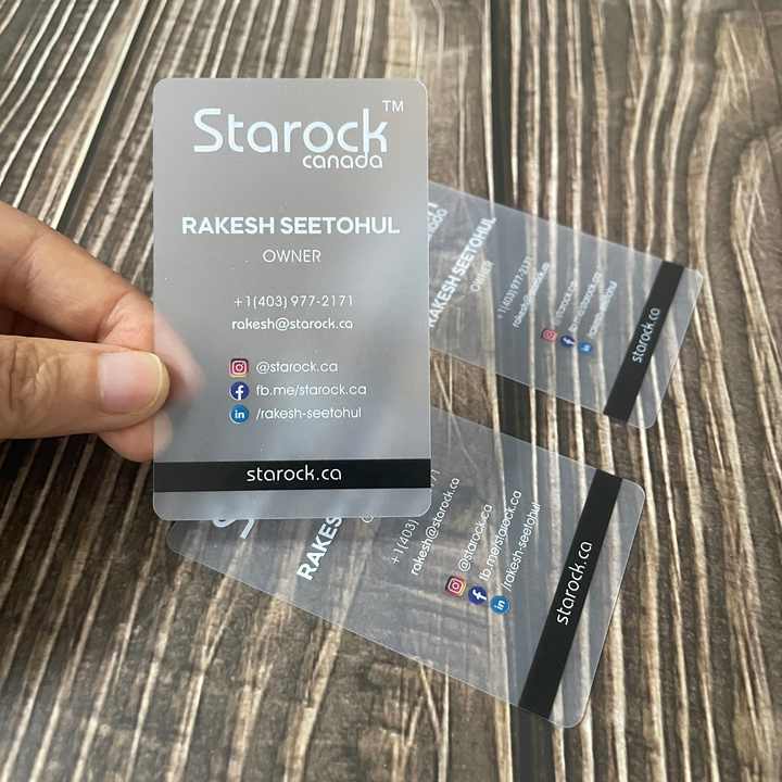 Custom Printed Logo Luxury Plastic Clear PVC Business Card