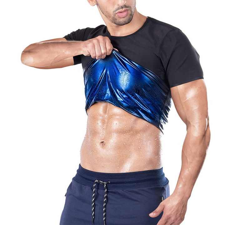 Burn Fat Shape Your Body Compression Body Shaper T-Shirt Men Sweat ...