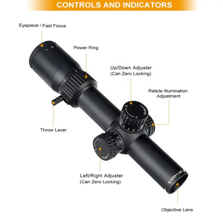Ohhunt LPVO Optics FFP 1-6x24 IR - Tactical Red Illumination