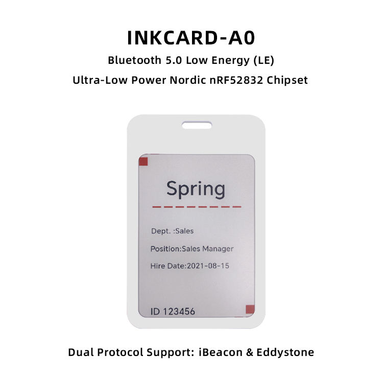 IP66 Waterproof ID Badge with 4-Color E-Ink Screen Display Smart Name ...