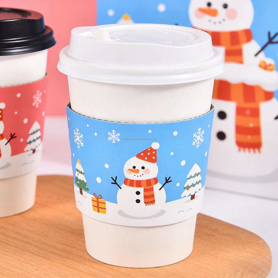 Customized coffee paper cup cover disposable foam milk tea hot cup ...