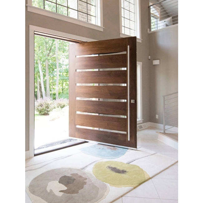 Alucasa Modern Solid Wood Entry Door: Minimalist Aluminum Pivot Design ...