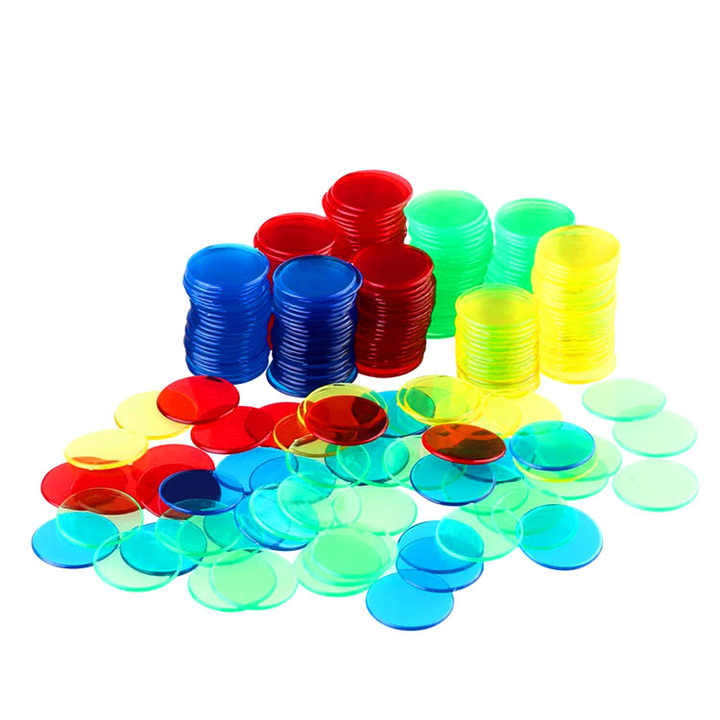 19mm Plastic Chips Transparent Colored Chips, Game Coins 3/4-inch Bingo ...