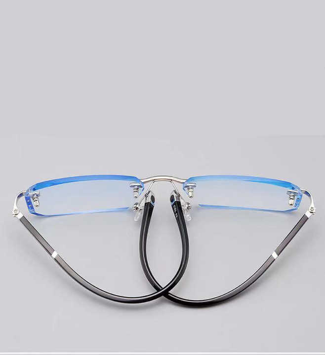 Natwve&co. Men's Rimless Metal Eyeglasses - Anti Blue Light