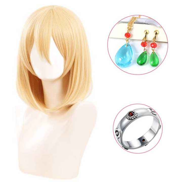 Anime Howl's Moving Castle Cosplay Wig & Accessories
