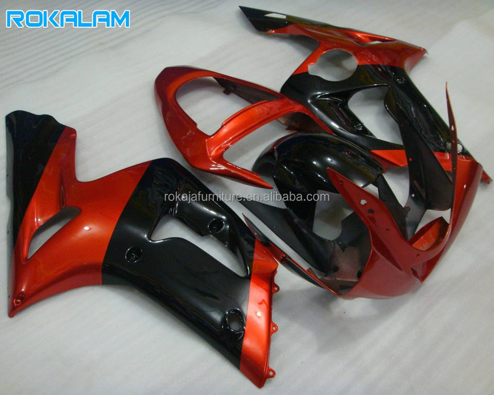 For Kawasaki Ninja ZX-6R 2003 2004 Red Black Fairing Kit ZX6R 03 04 ...