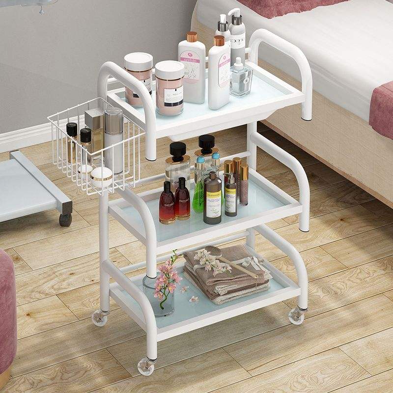 Modern Iron Salon Barber Trolley with 4-Wheel Design for Commercial Use ...
