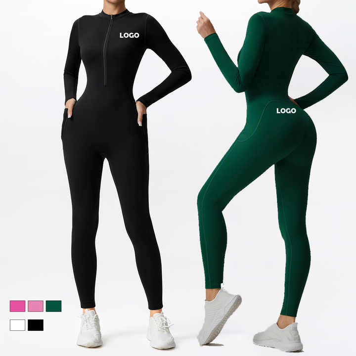 Women Plus Size Compression Soft Long Sleeve Stretchy Front Zipper ...