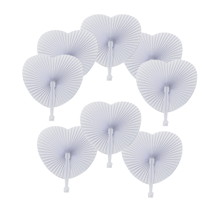 Heart Shape Round Folding Fan DIY Painting Birthday Wedding Party Decor ...