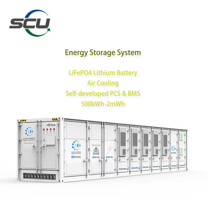 SCU 500kWh 1mWh 2mWh BESS Commercial Industrial LiFePO4 Lithium Battery Energy Storage System ...