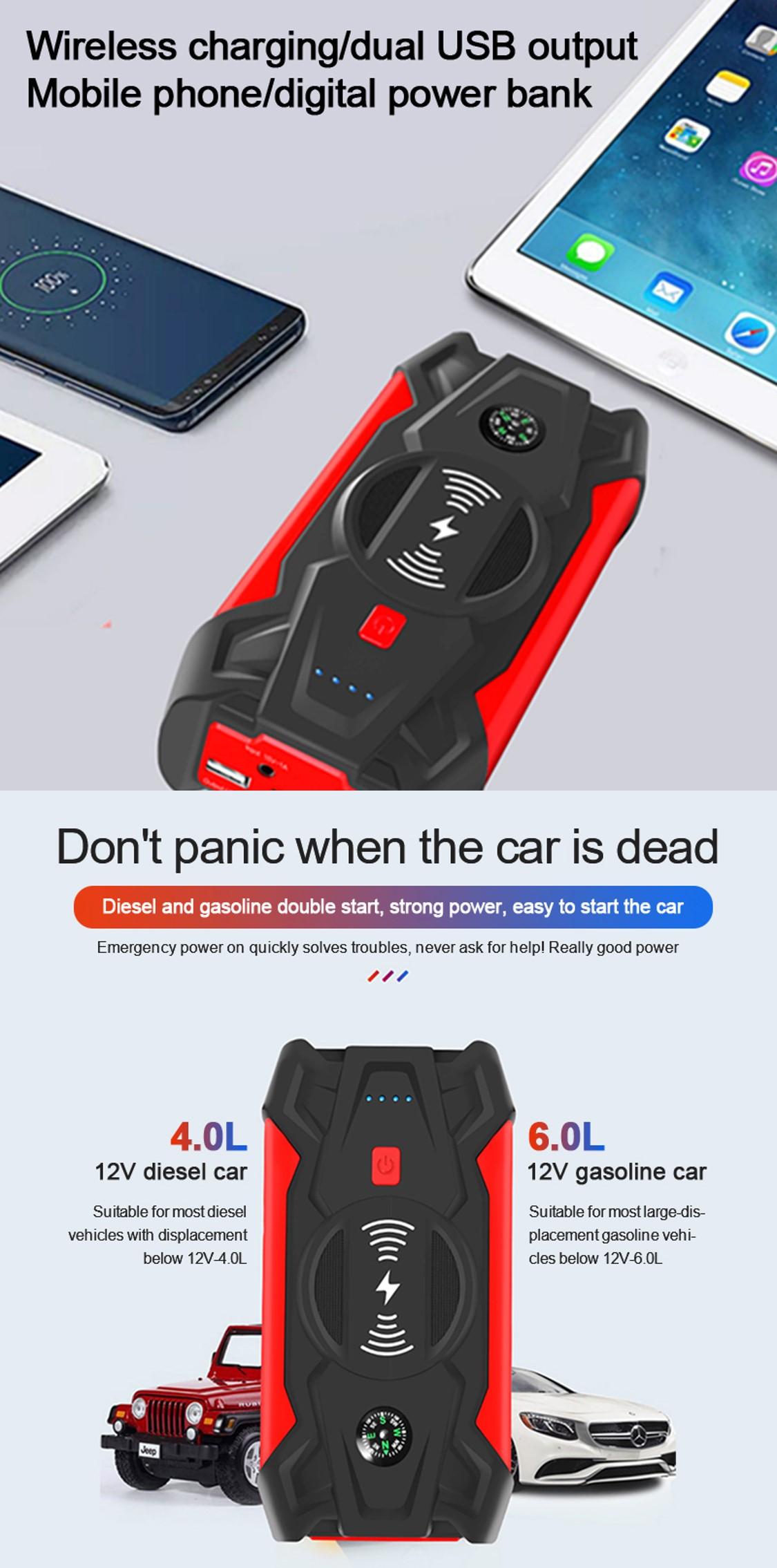 39800mah high power car starter power supply/multifunctional portable ...