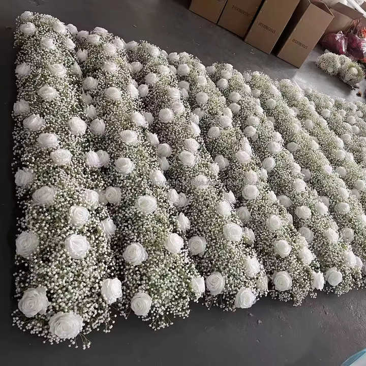 Wholesale Custom Artificial Silk Flower Runner Arrangement Pink Rose ...
