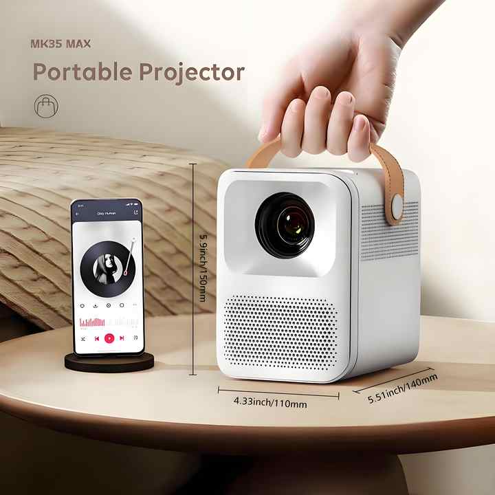Meeckydow MK35MAX Mini 4K Portable LED Projector Android 9 Hi-Fi ...