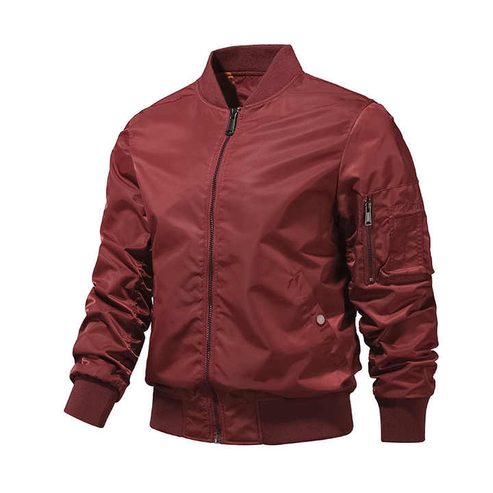 Warm and Stylish Men's Long Bomber Jacket for Fall Winter