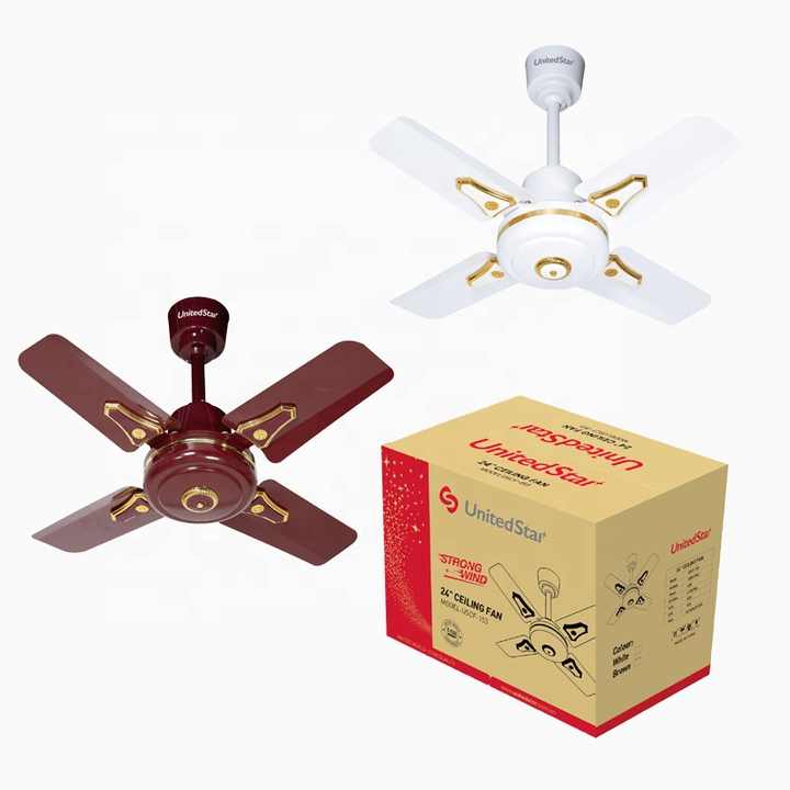 UnitedStar Stock 24 Inch Small 4 Metal Blade Aluminum Motor Ceilings ...