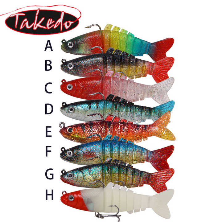 TAKEDO XY08 Multi Section Lure Silicone Fishing Lure Segment Jointed ...