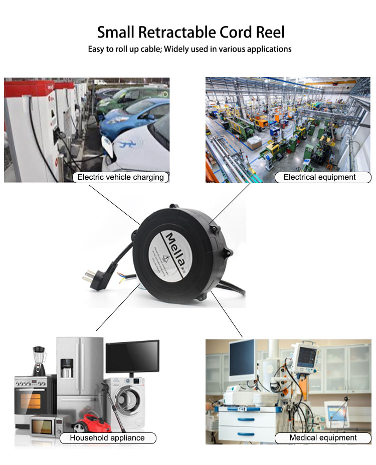Retractable Spring Loaded Cable Reel H05vvf 3 Cores 1.0mm2 Extension ...