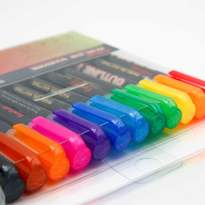 12pcs Double Line Outline Markers Super Squiggles Shimmer Metallic ...