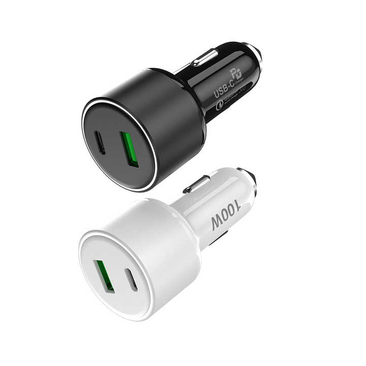 100W Dual Port Type C Car Charger with QC3.0 PD PPS Fast Charging