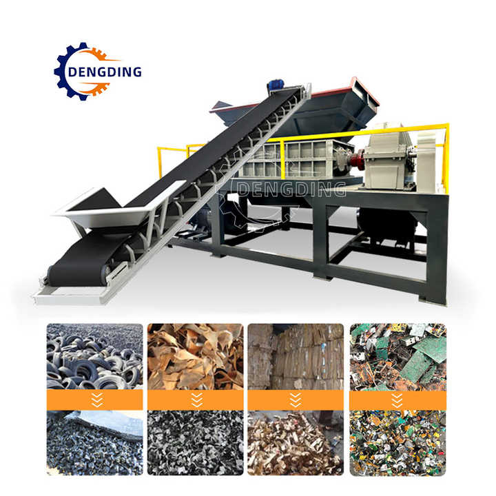 Two Shafts Shearing Type Industrial Solid Waste Municipal Garbage ...