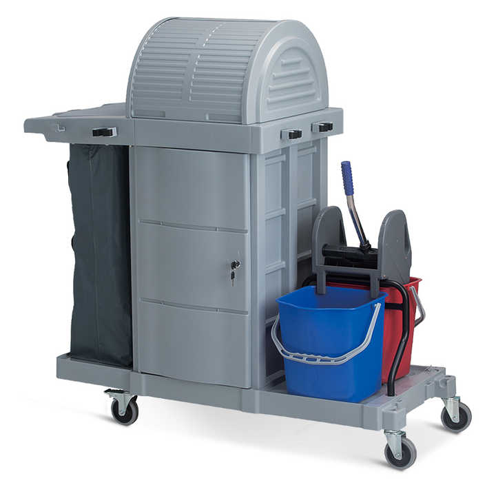 Upgraded Multifunction Restaurant Hotel Cleaning Trolley Janitor Cart ...