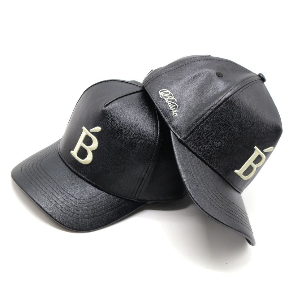 Small MOQ Quality Custom Embroidery logo Pu Leather 5 Panel Baseball ...