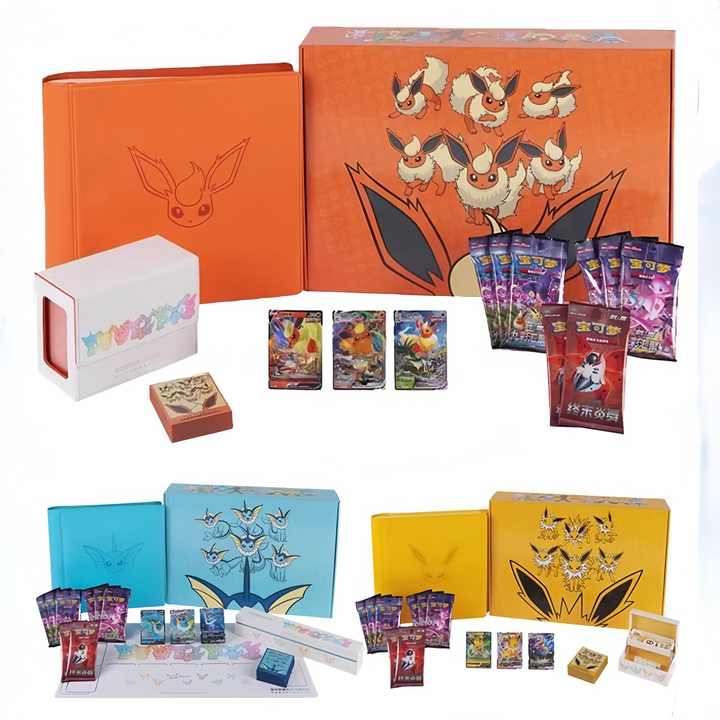 Pokemoned Card Eevee Advanced Gift Box Thunder Eevee Fire Evoli Water ...