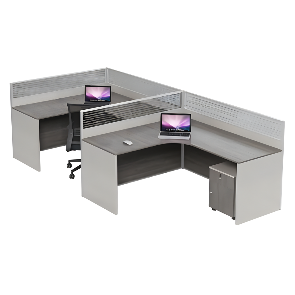 Wooden Employee Curved Office Cubicle Partition Computer Workstations ...
