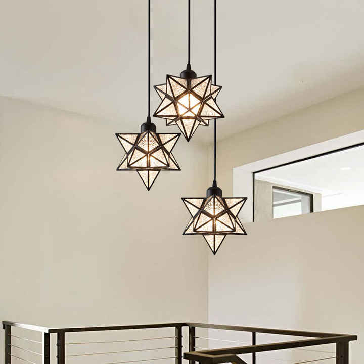 Nordic Modern Pentagram LED Ceiling Light 6000K Indoor Living Room ...