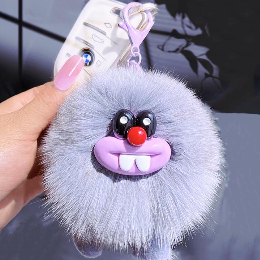 Cartoon Cute Doll Sausage Mouth Pompom Pendant Funny Ugly Backpack ...