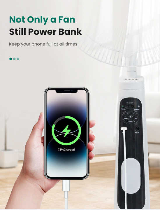 New 20 Inch Charge Fan Rechargeable Standing Fan Digital Display Fan ...