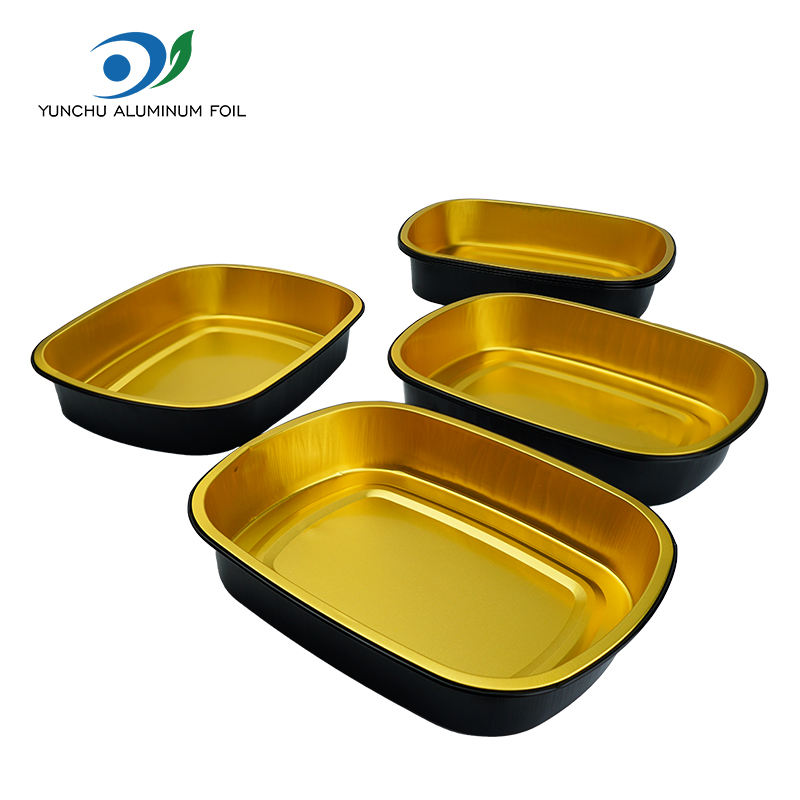 2100ML/74oz Rich Black Gold Disposable Aluminum Foil Baking Pan Food ...