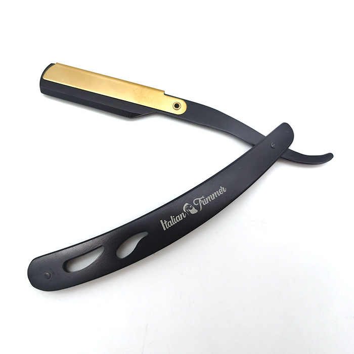 Professional Classic Black and Gold Straight Edge Barber Razor Quality ...