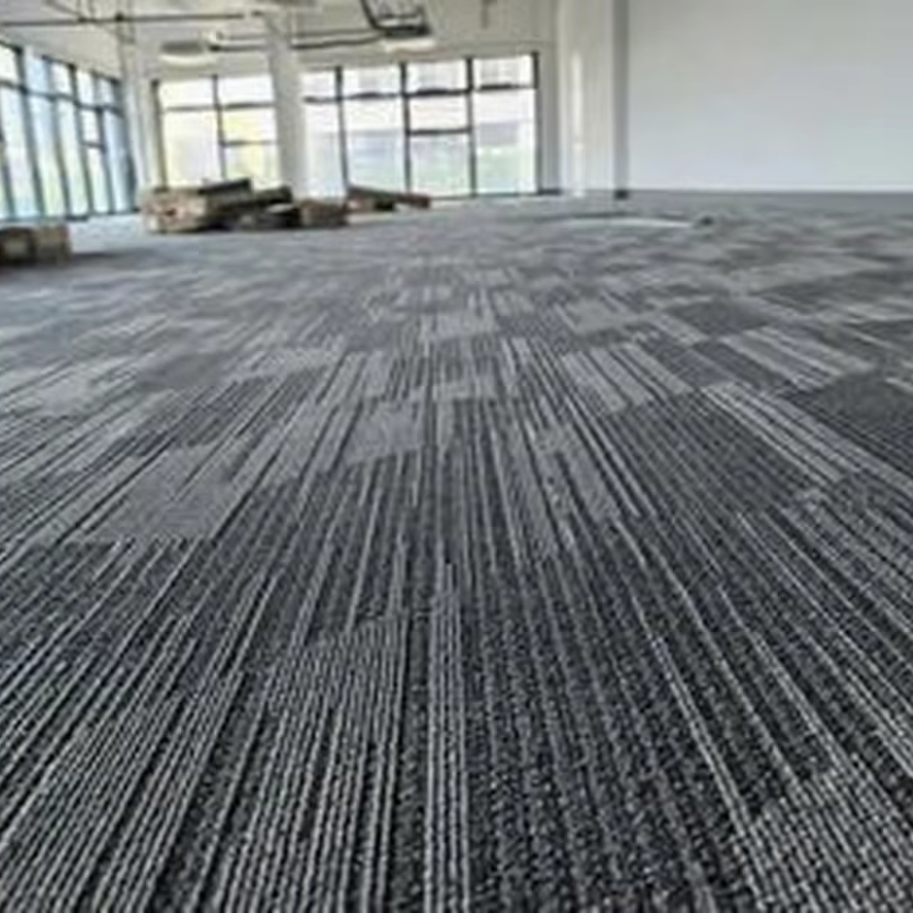 Modern Linear Pattern Office Carpet Tiles 25x100cm Nylon BCF PP Striped ...