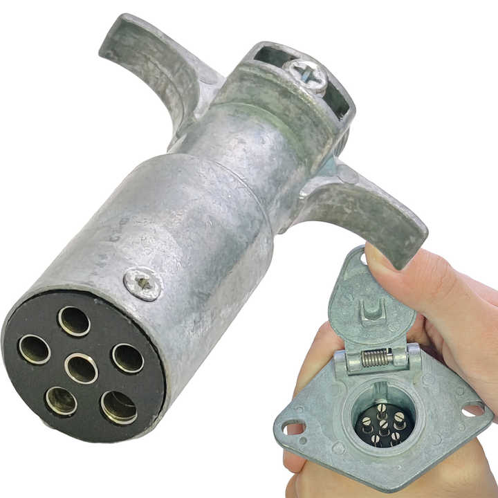 6 Pin Trailer Connector - Metal Trailer Plug for Truck, Boat & Utility ...