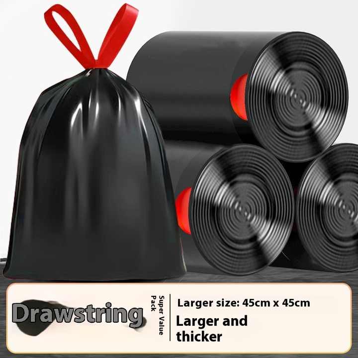 Large Thickened PVC Drawstring Roll Garbage Bag Portable for Household ...