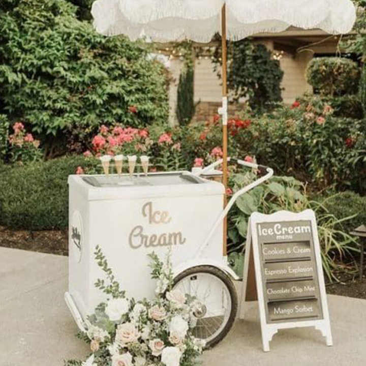 Custom Designed Wedding Party Decorations - Ice Cream Carts