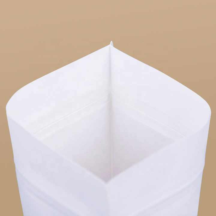 White Craft Paper Doypack Zipper - Sustainable Food Packaging