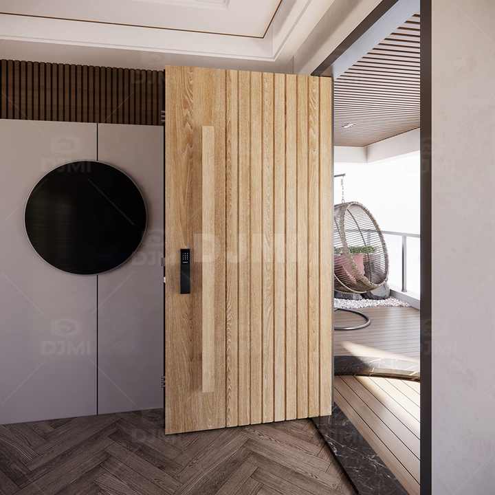 American Modern Solid Wood Irregular Surface Cast Aluminum Entrance ...