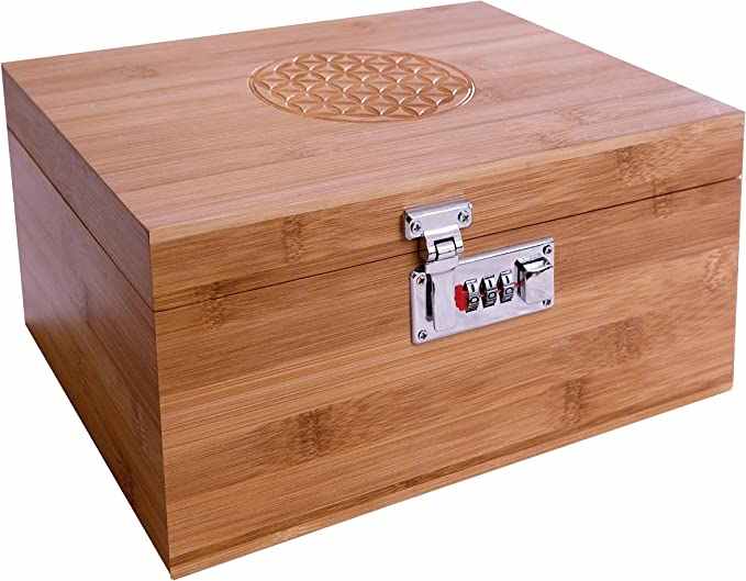 Natural Bamboo Stash Box Bamboo Storage Lock Box Bamboo Storage Box ...