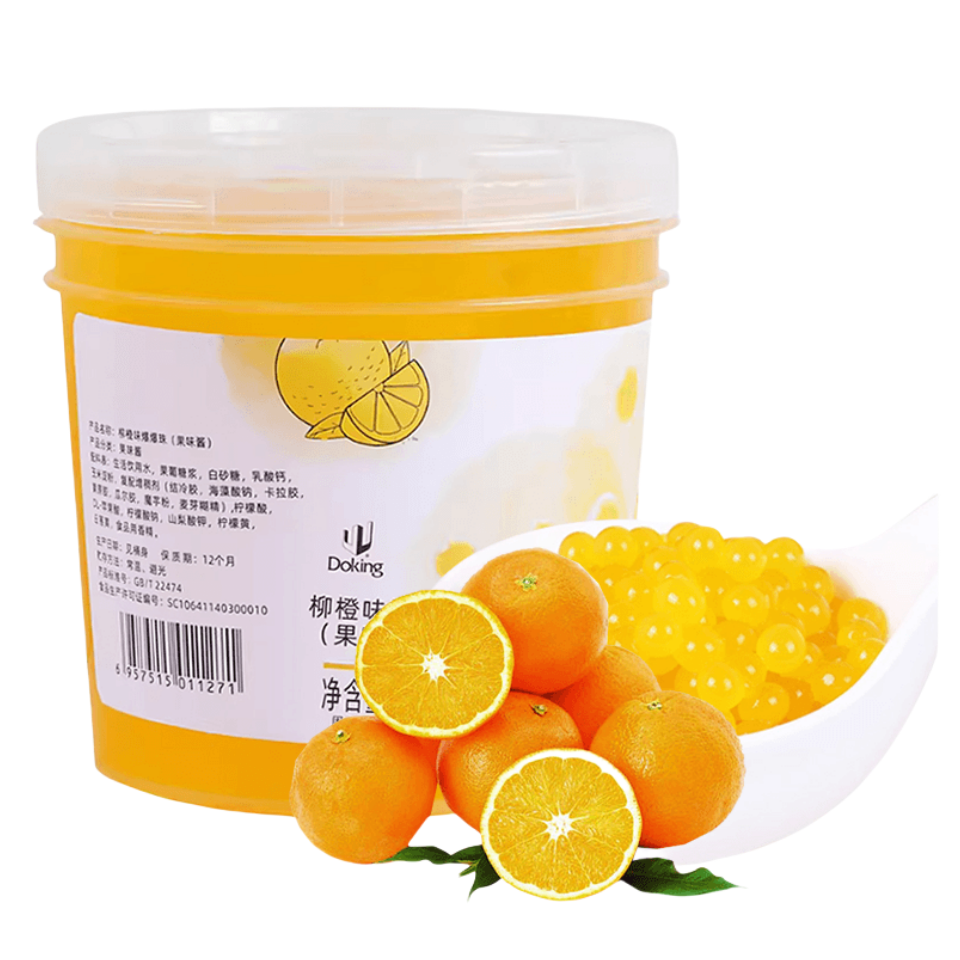 Doking Orange Popping Boba with Juice Filling 1.25kg Bulk Pack ...