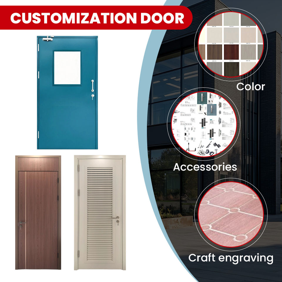 Custom Luxury Transfer Design Bedroom Office Steel Door Indoor Solid ...