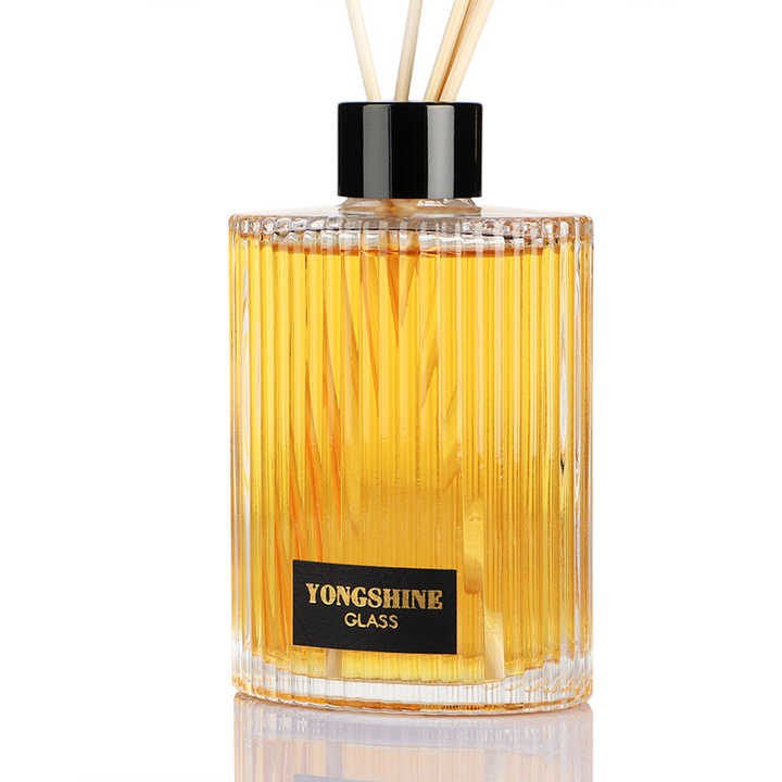 Custom Luxury 200ml Flat Clear Glass Reed Perfume Diffuser Bottle Party Favor Empty for Reed ...