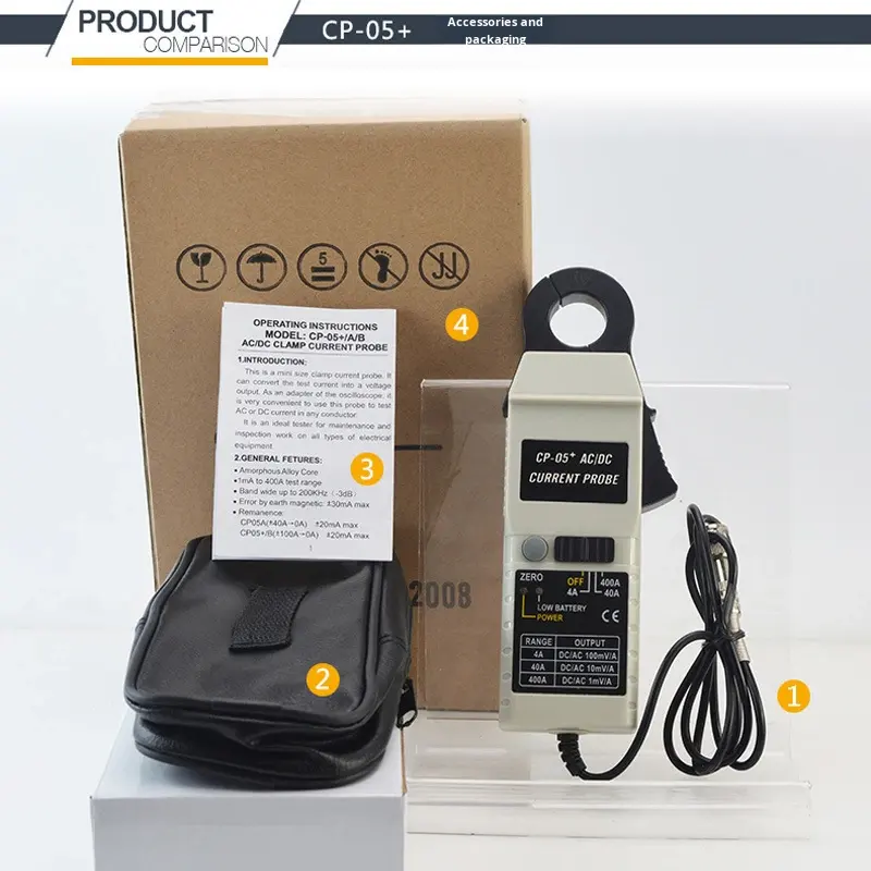 OWON Lilliput CP05+/CP07+ High Precision AC/DC Current Clamp Probe CP024 Yellow ABS Material OEM ...